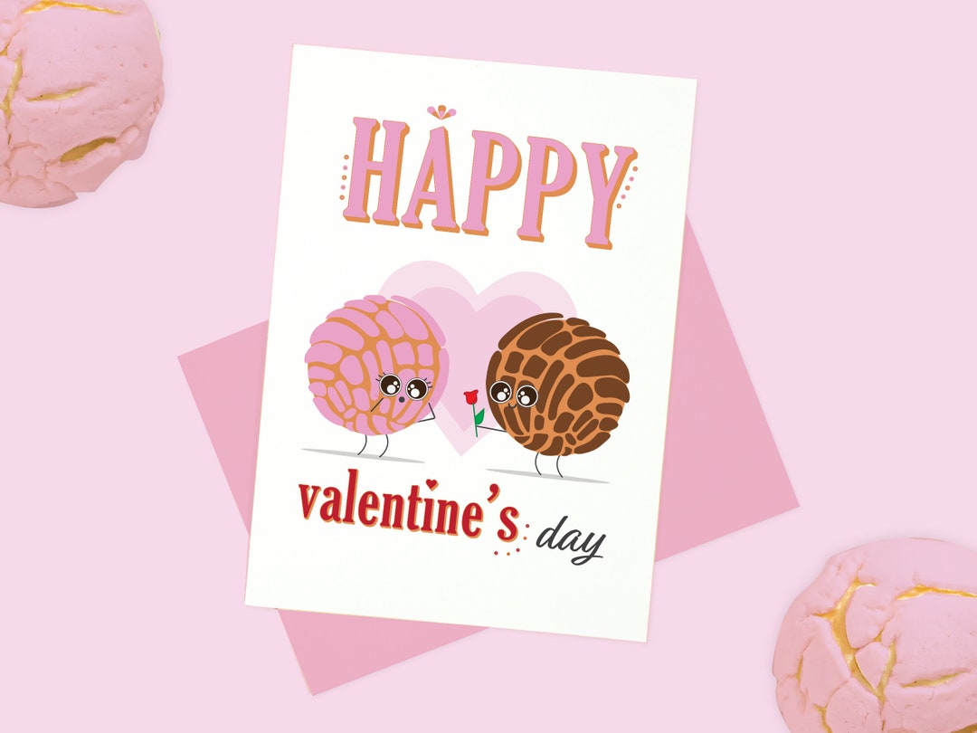 Happy Valentine's Day Concha Valentines Day Card Printable Digital ...