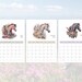 Printable Monthly Calendar 2024 With Floral Boho Horses, Wall Calendar ...
