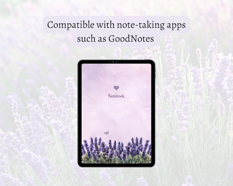 Notebook With Lavender, Digital Notebook - Etsy