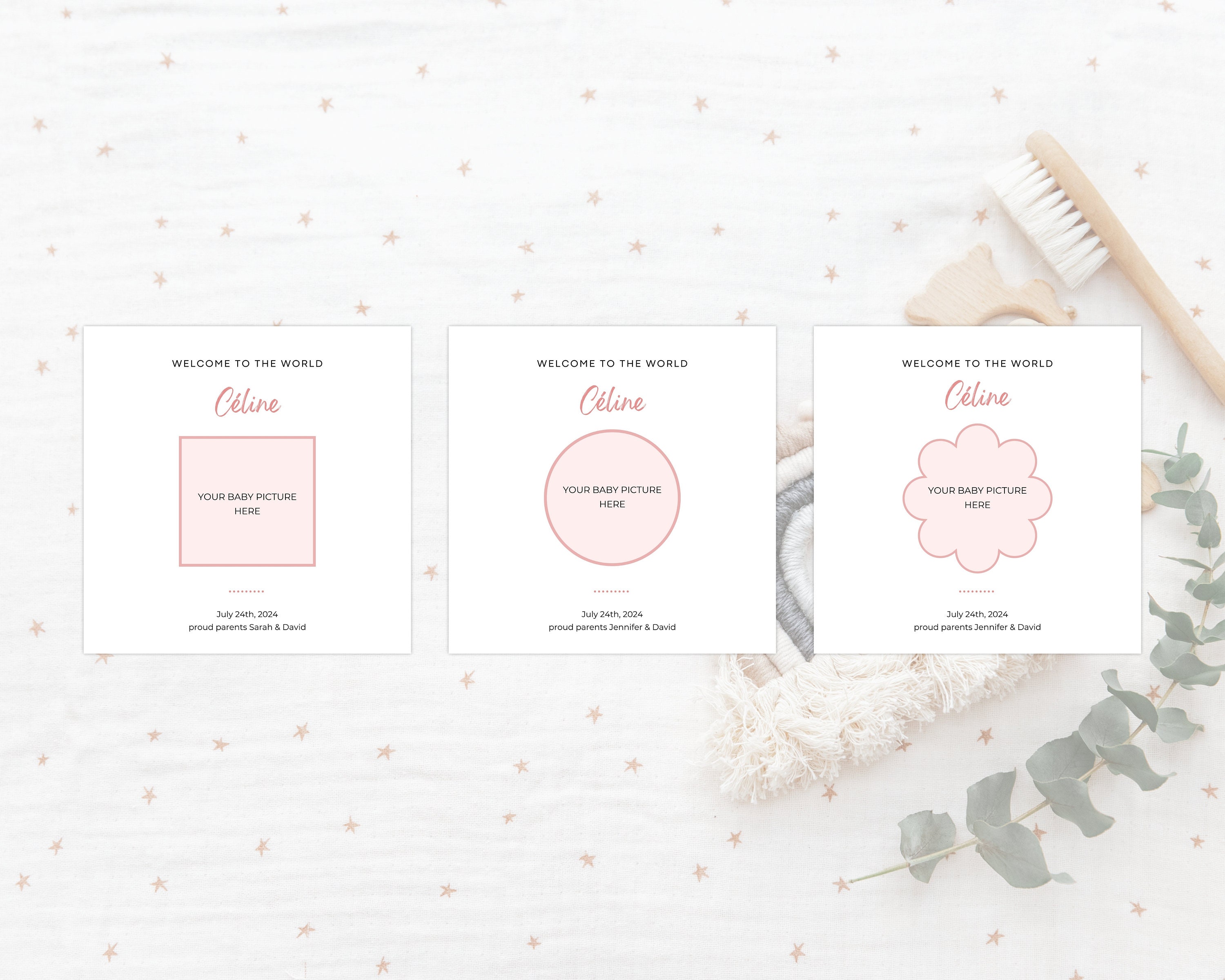 Personalised Printable Digital Newborn Baby Card, Baby Boy, Baby Girl ...