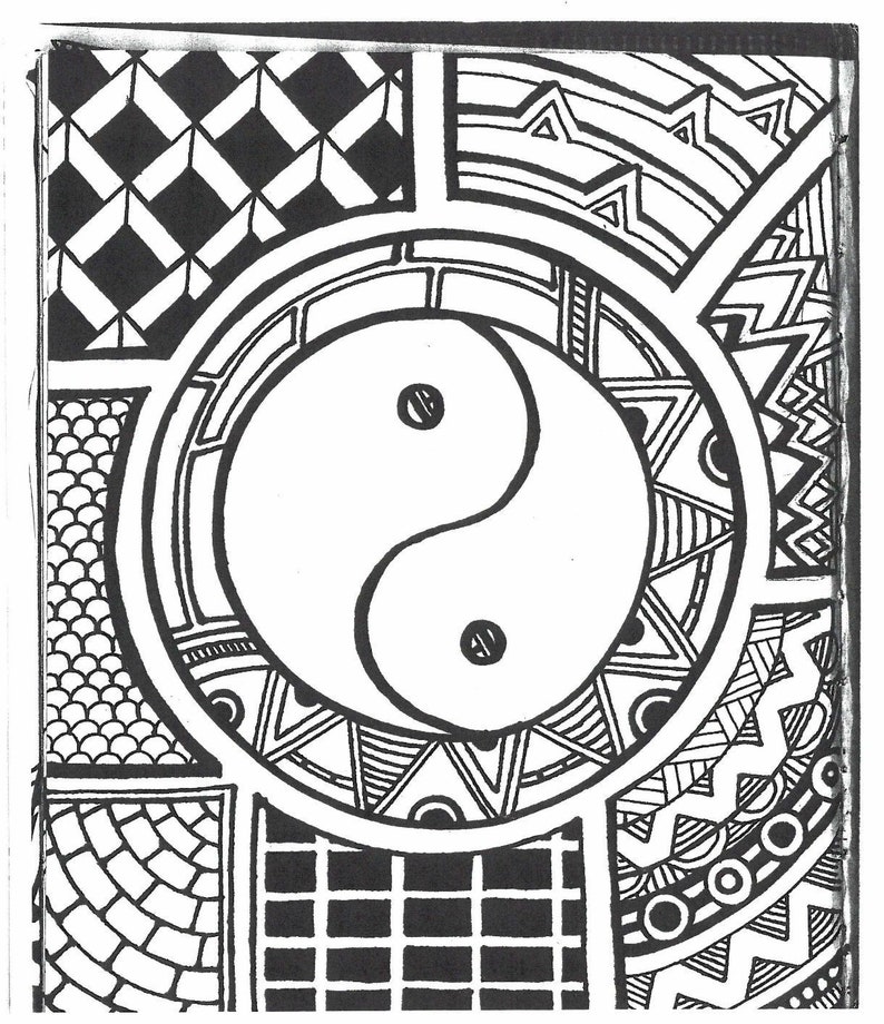 Yin and Yan Zentngle - Etsy