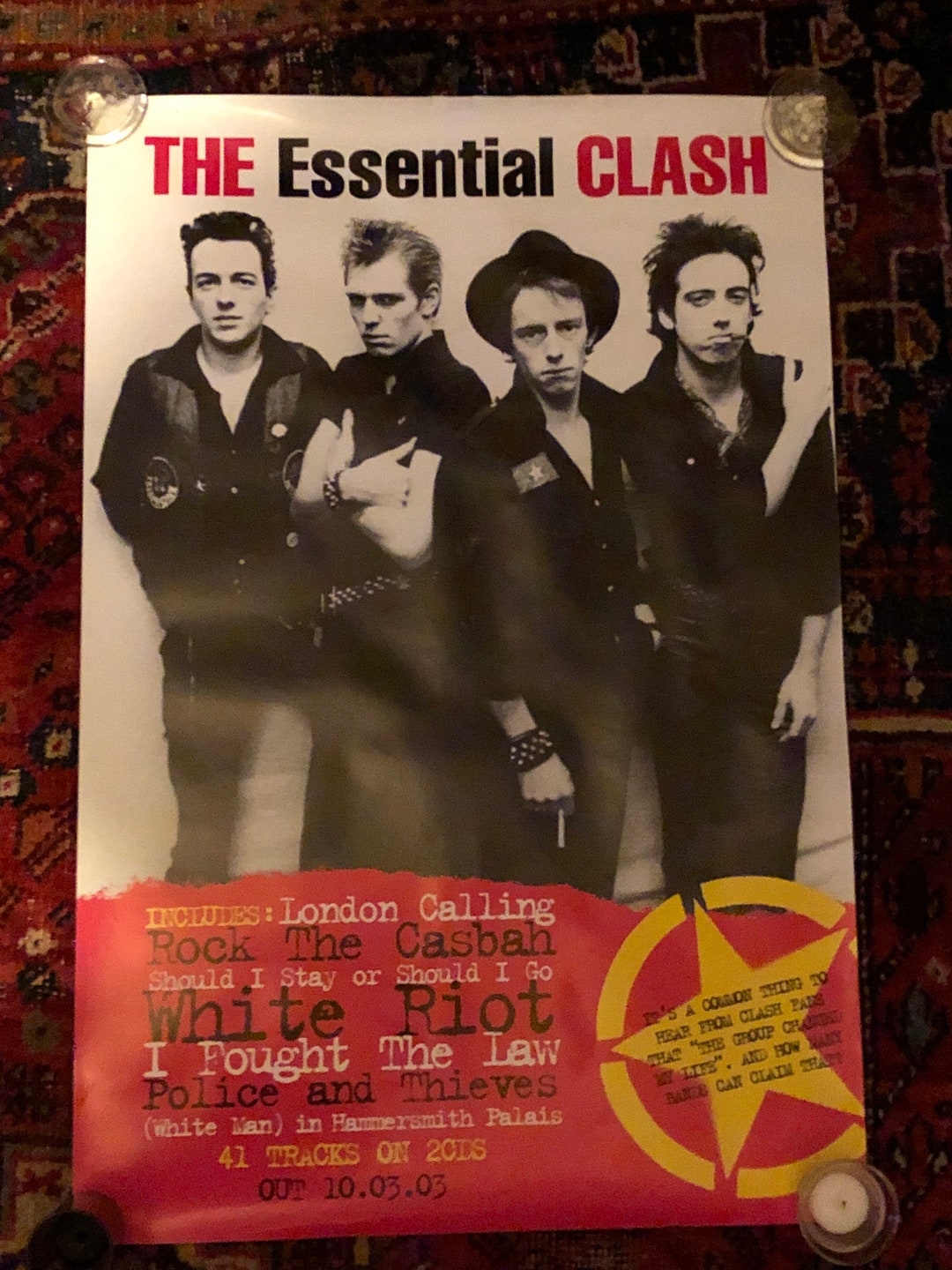 Vintage Clash Essential Compilation Album 2003 Record Shop Promo Poster ...