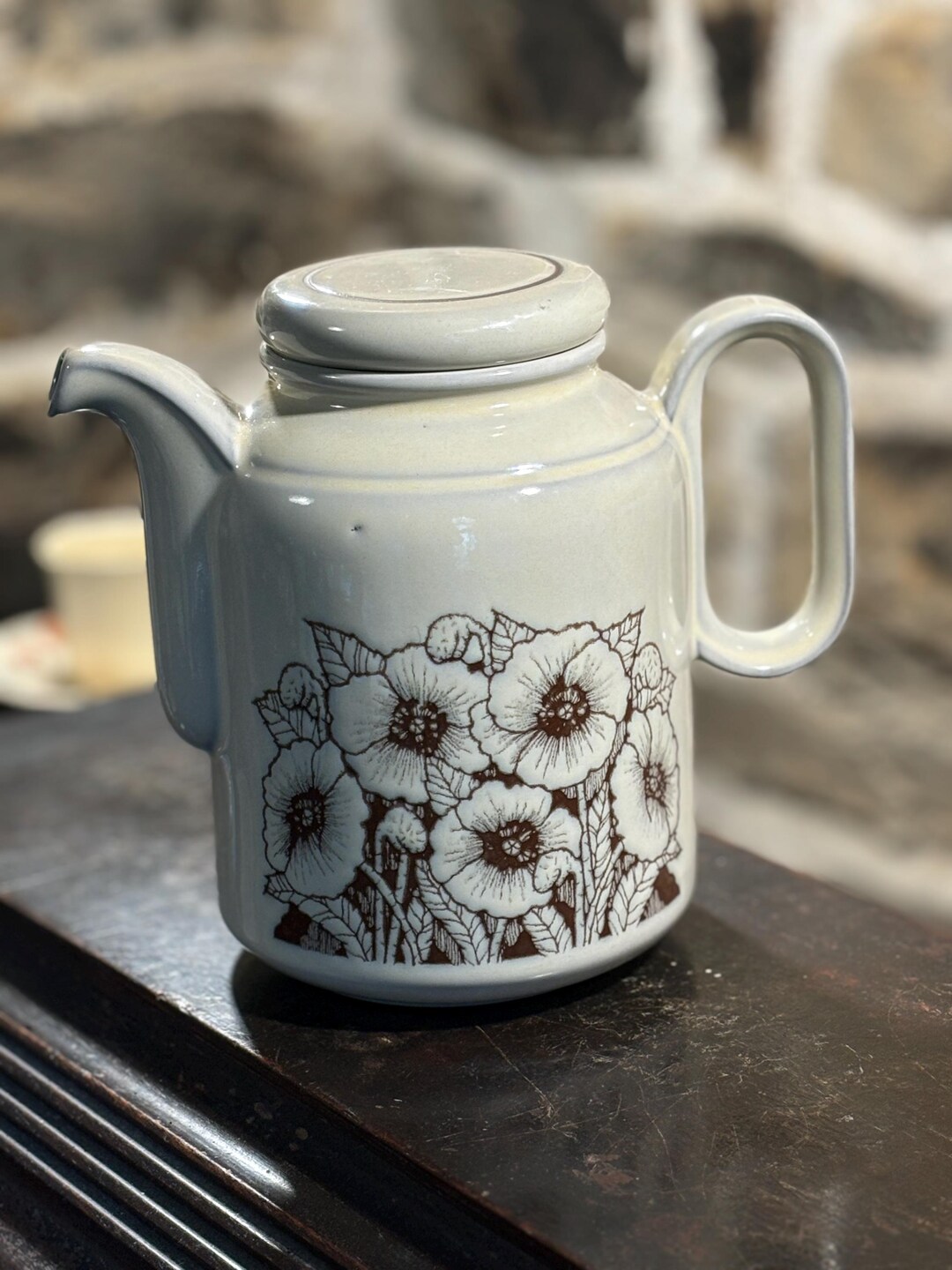 Vintage Coffee or Tea Pot, Hornsea Cornrose 1970s/1980s Grey and Brown ...
