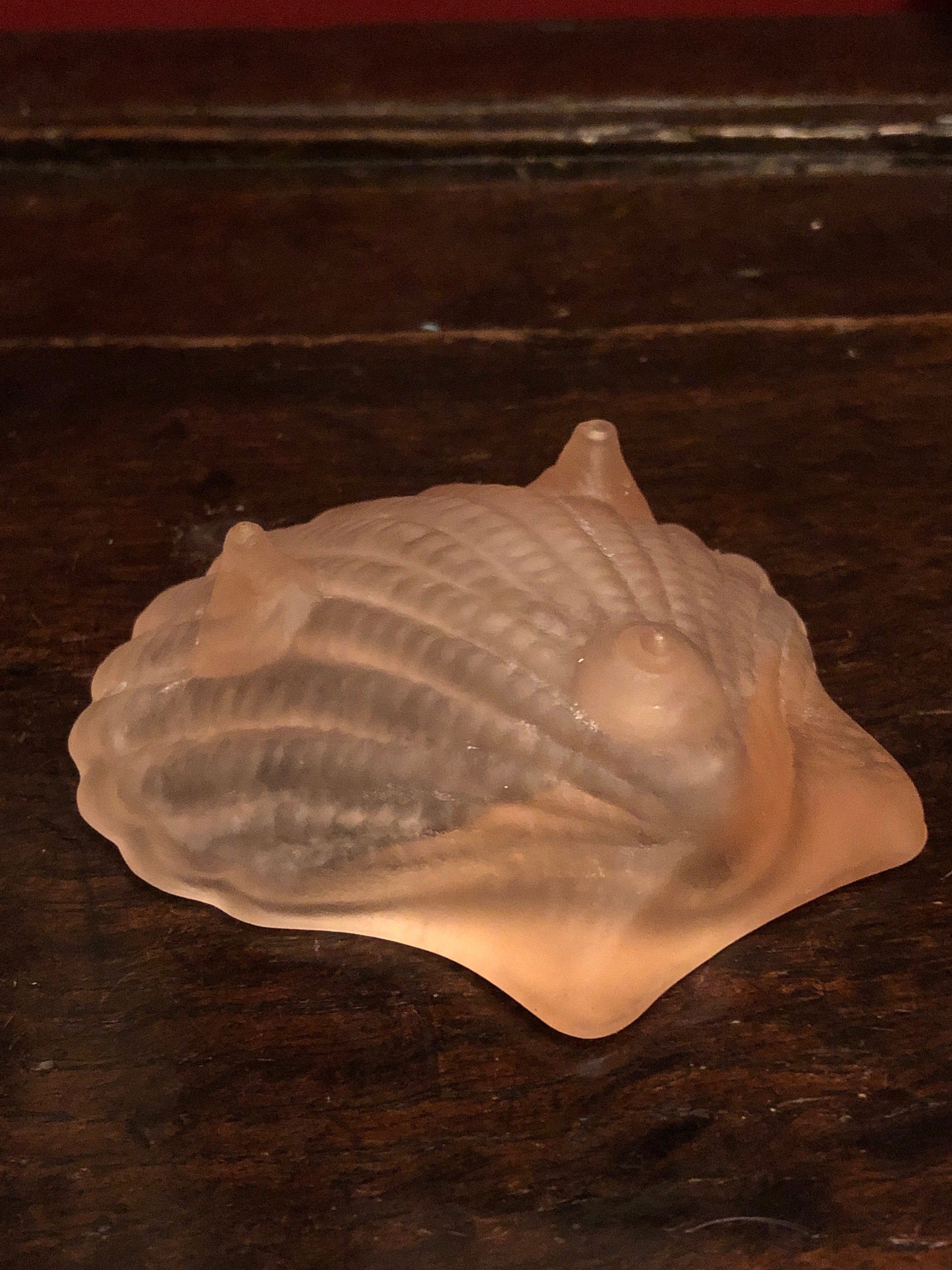 Vintage Art Deco Pink Frosted Small Glass Shell Dish - Etsy