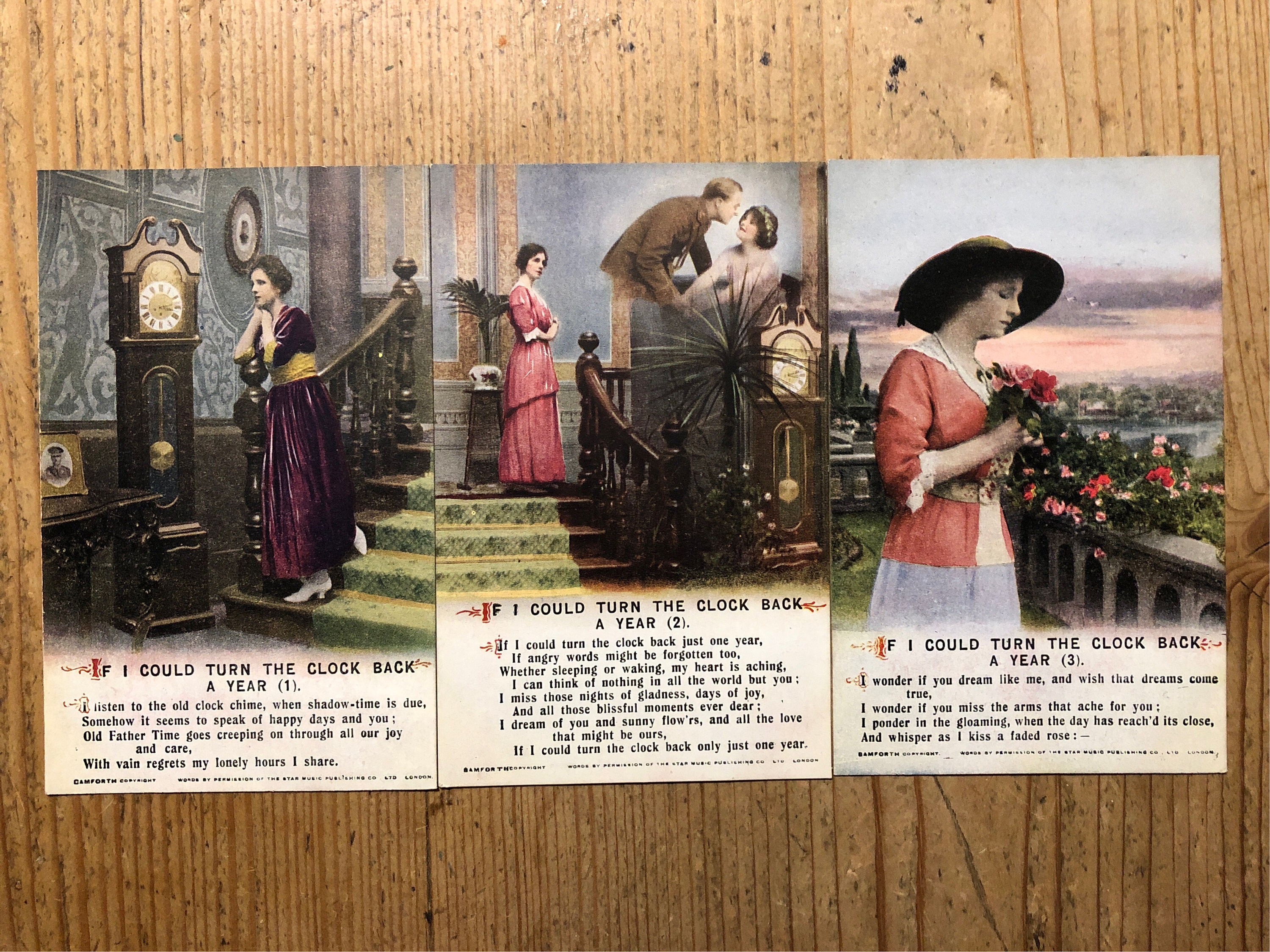 Three First World War Bamforth Postcards: If I Could Turn Back - Etsy