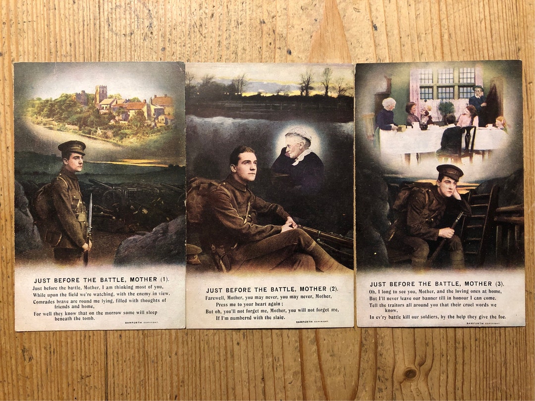 Three First World War Bamforth Postcards: Just Before the Battle ...