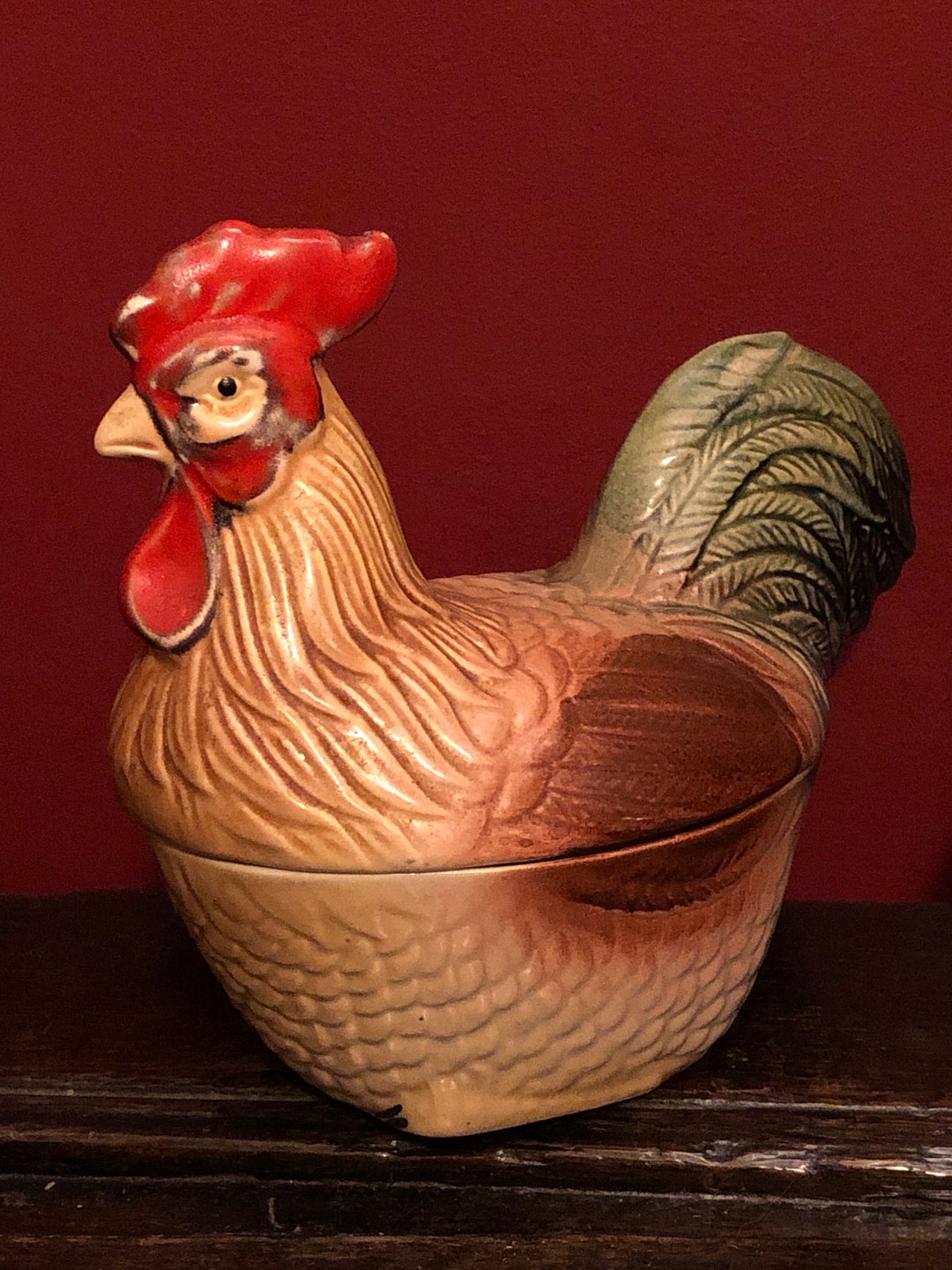 Vintage Terrine Michel Caugant French Chicken Pate Ceramic 1970s - Etsy