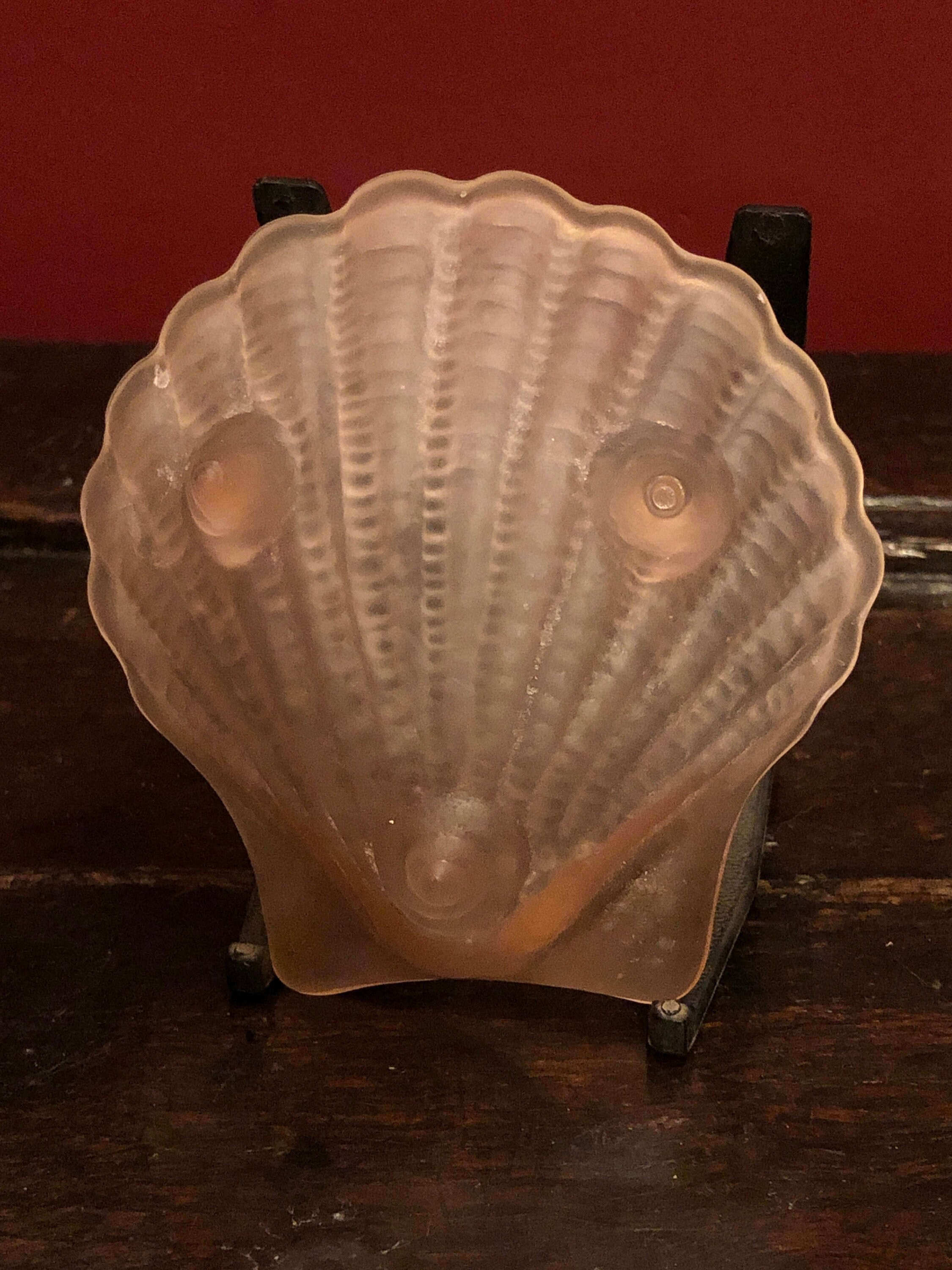 Vintage Art Deco Pink Frosted Small Glass Shell Dish - Etsy