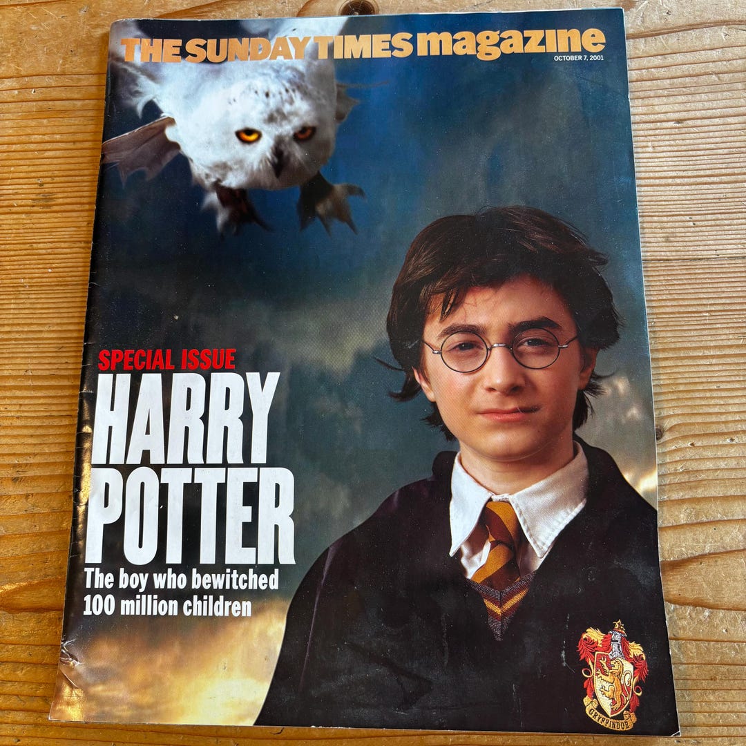2001 Harry Potter Sunday Times Magazine Philosophers/sorcerers Stone ...