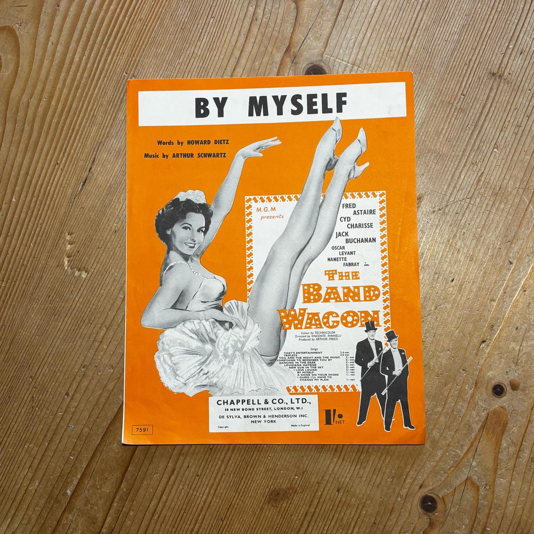 Vintage Sheet Music: by Myself (band Wagon) Howard Dietz & Arthur Schwarz. Cyd Charisse, Fred ...