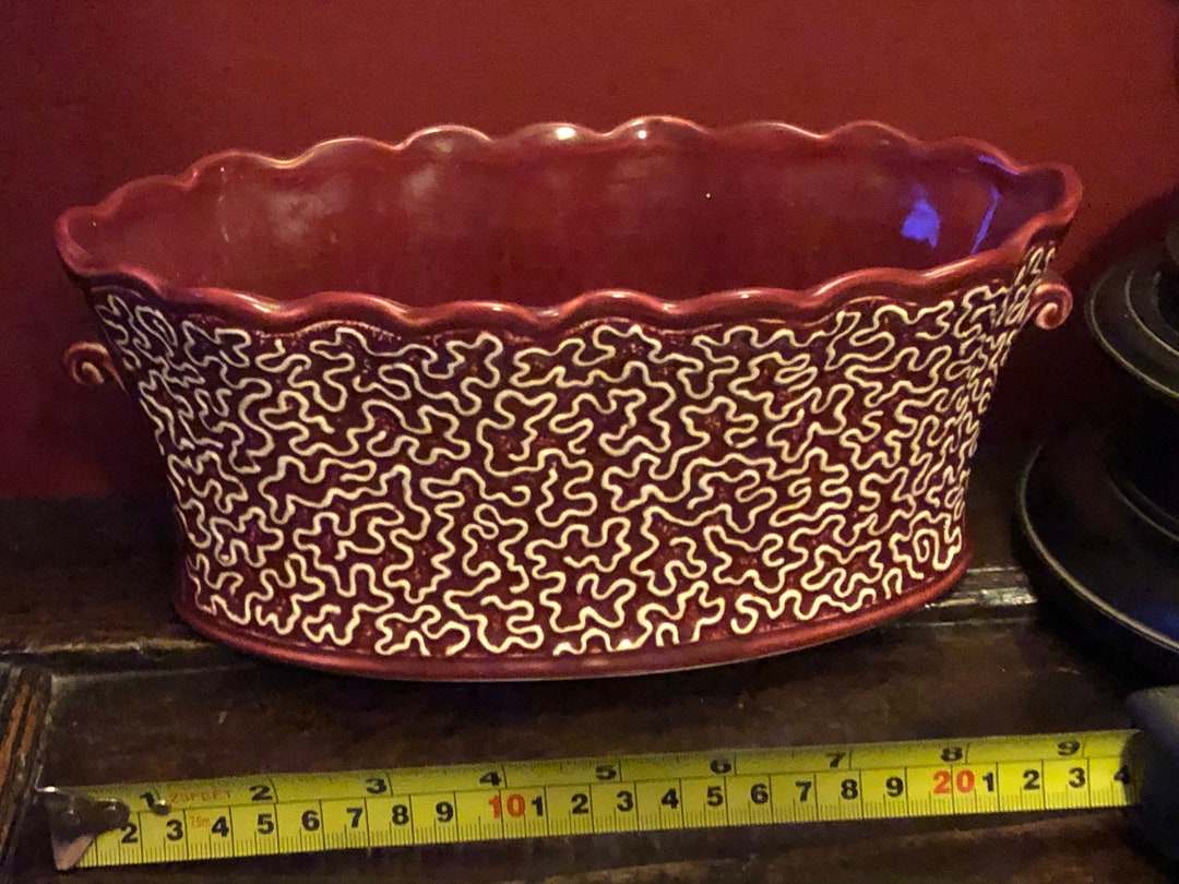 Art Deco Sylvac Red White Squiggles Pattern No 2301 Oval Vase or ...