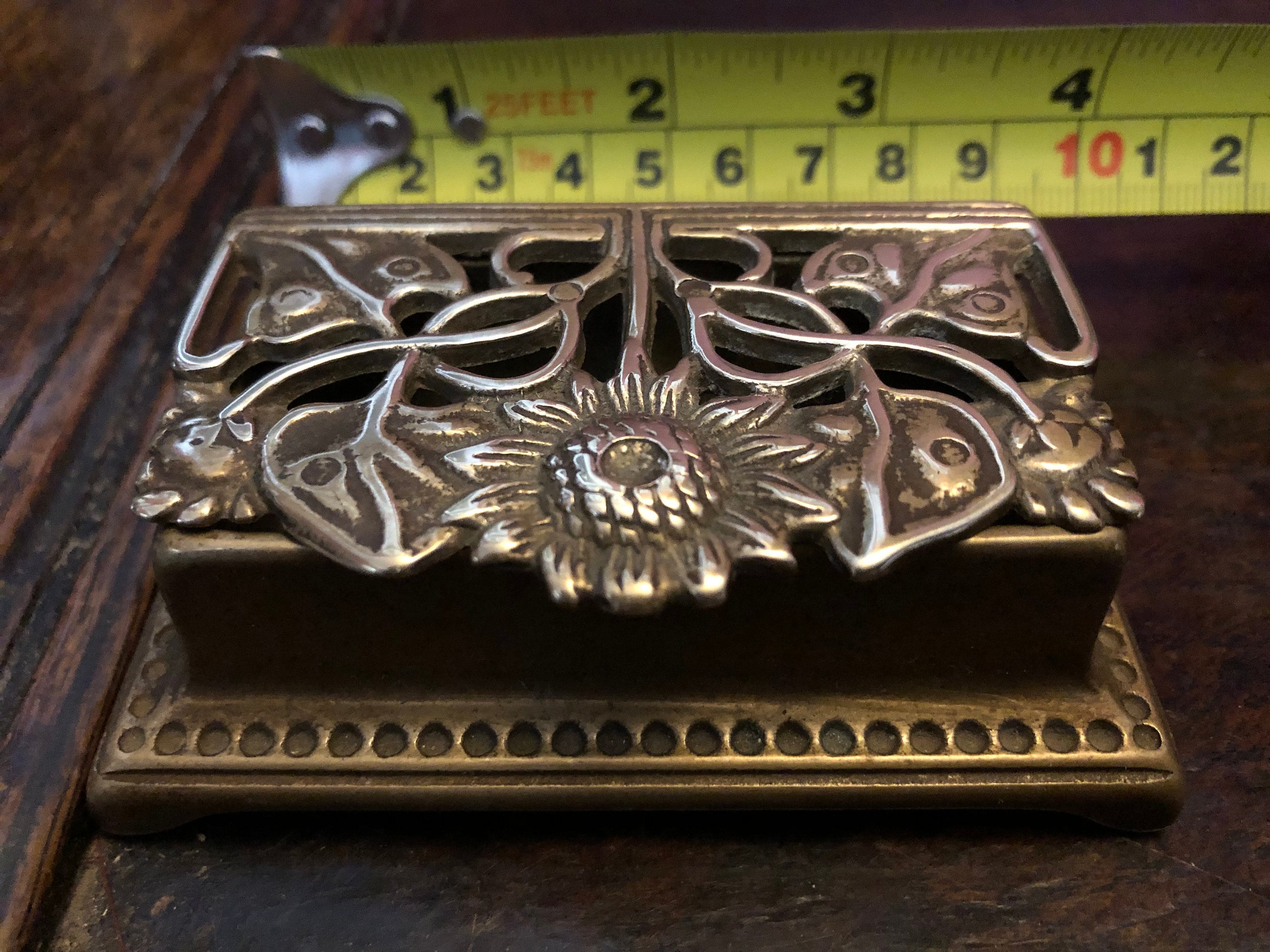 Art Nouveau Vintage Brass Stamp Box - Etsy