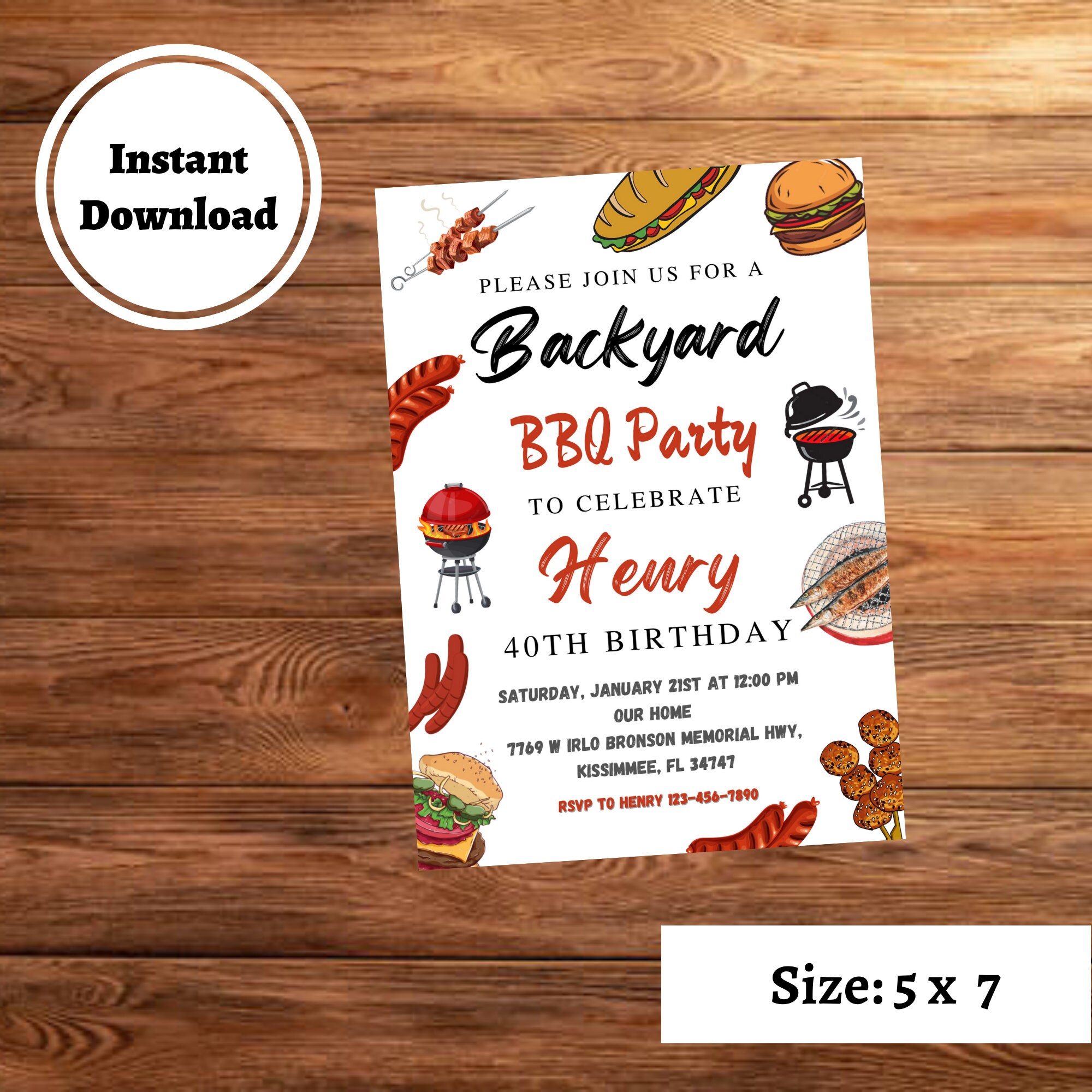 Barbecue Invitationbbq Party Invitation BBQ Birthday - Etsy