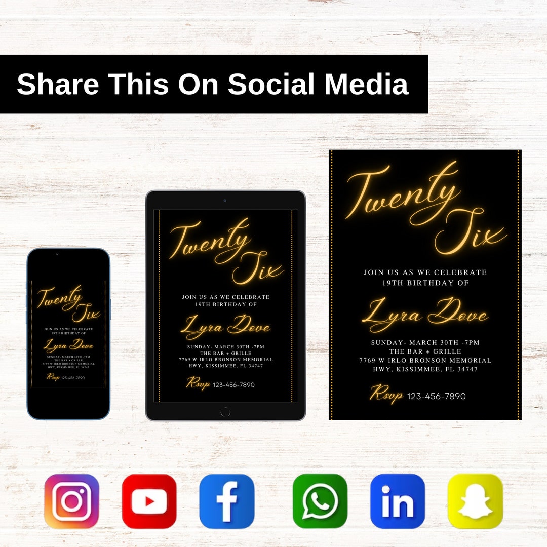 Digital 26th Birthday Invitation Template Electronic Birthday Etsy digital-26th-birthday-invitation-template-electronic-birthday-etsy