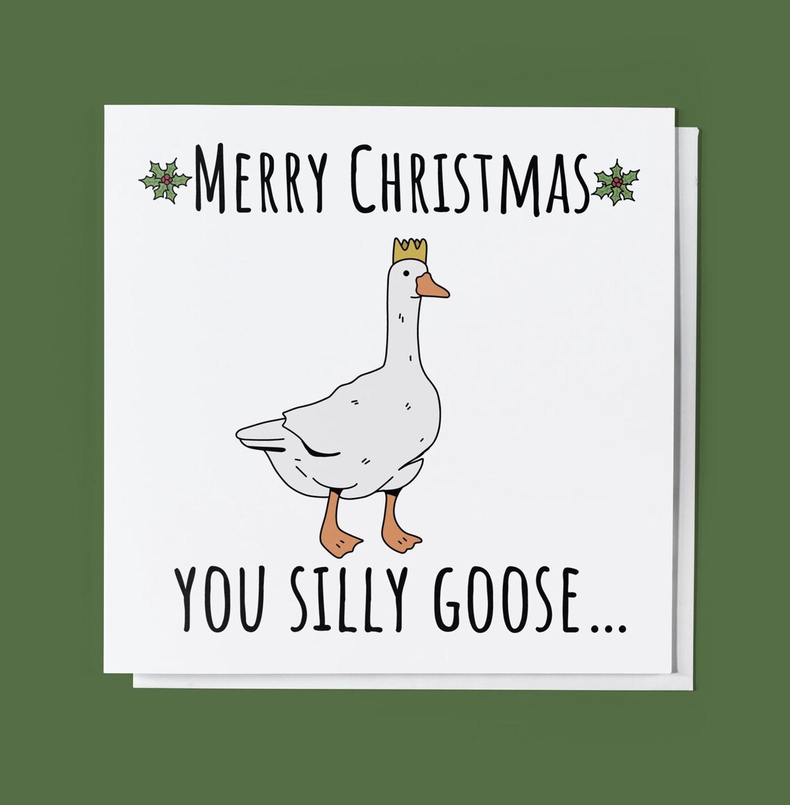 Merry Christmas You Silly Goose - Christmas Card / Xmas / Holidays - Etsy