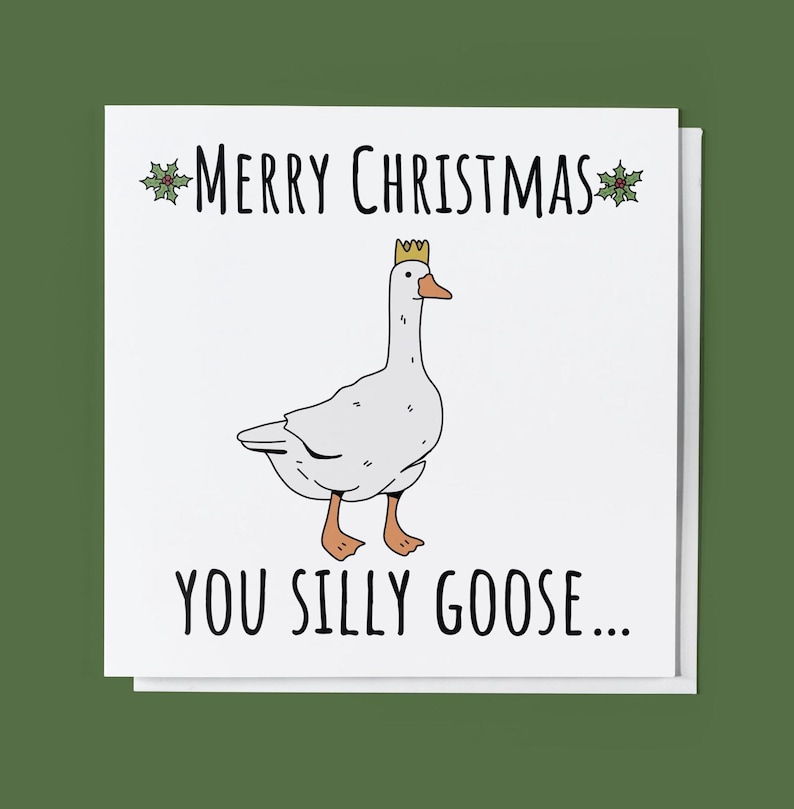 Merry Christmas You Silly Goose - Christmas Card / Xmas / Holidays - Etsy