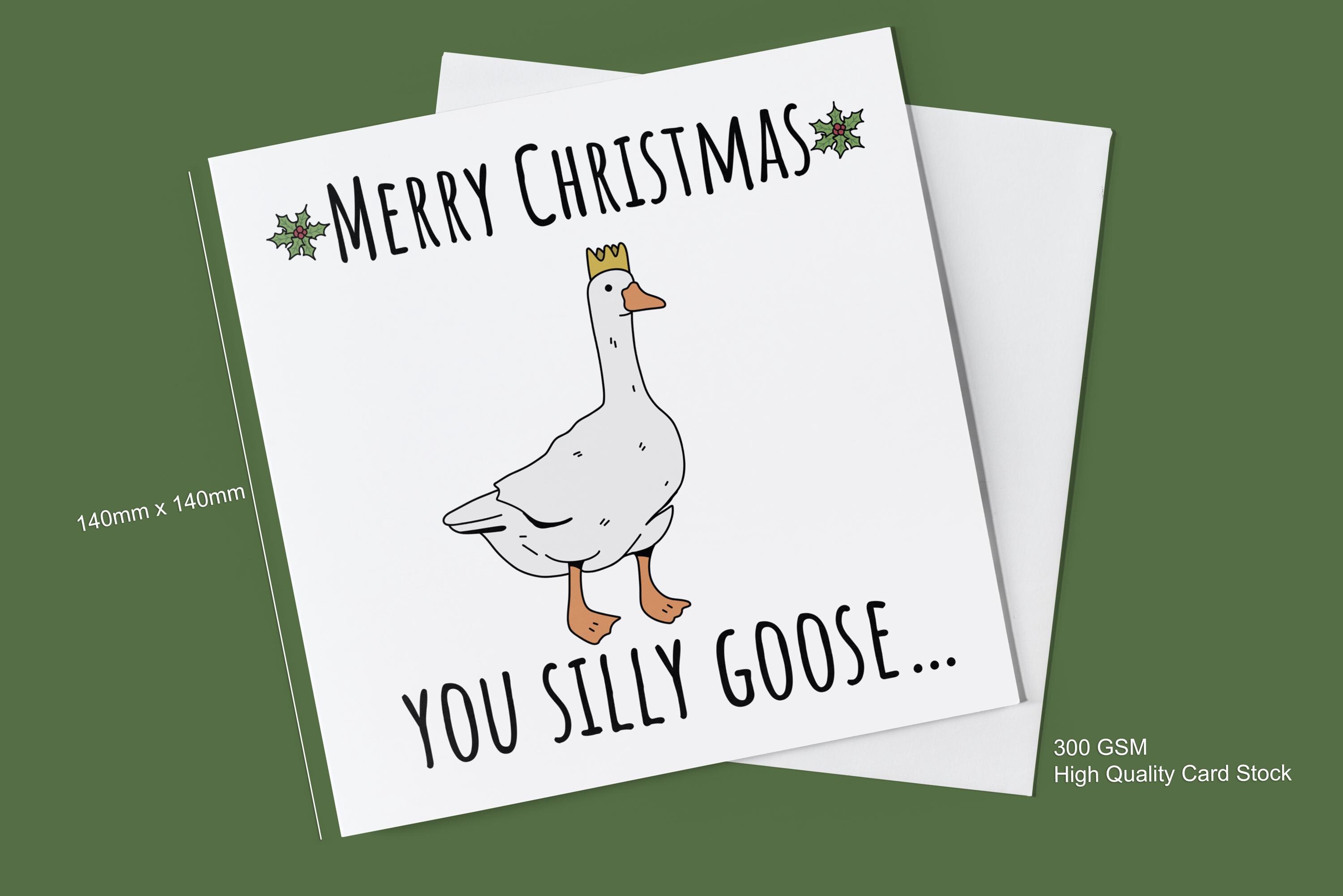 Merry Christmas You Silly Goose - Christmas Card / Xmas / Holidays - Etsy