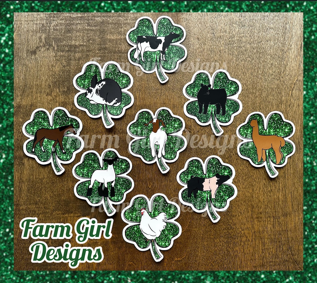 4-H Clover Stickers | Bay Horse | Hampshire Pig | Goat | Lamb | Angus ...