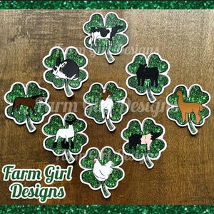 4-H Clover Stickers | Bay Horse | Hampshire Pig | Goat | Lamb | Angus ...