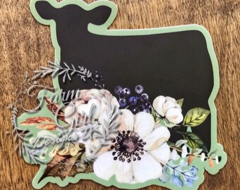 Black Angus Cow Illustrations Sticker - Etsy