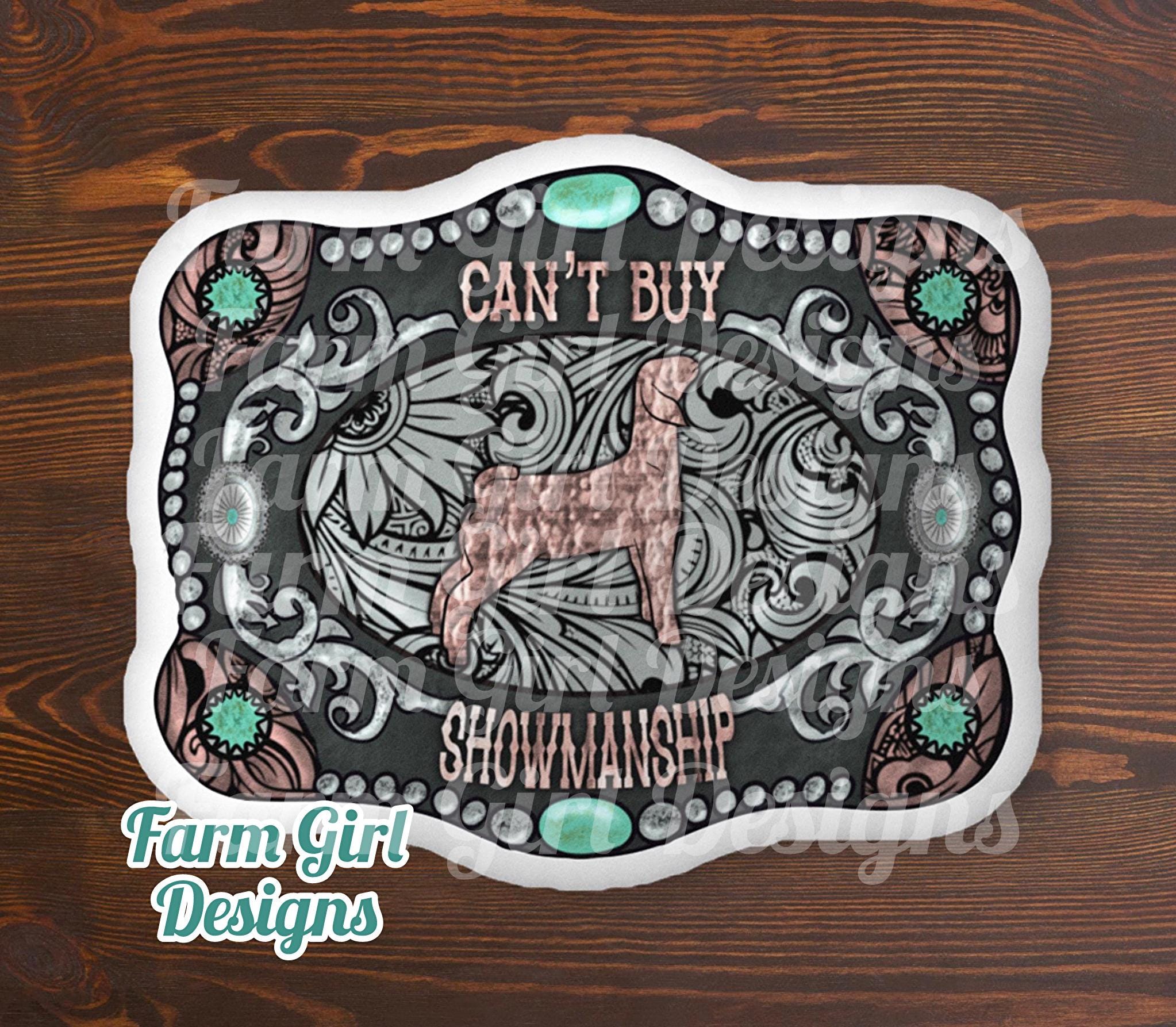Livestock "can't Buy Showmanship" Belt Buckle Pillow - Etsy