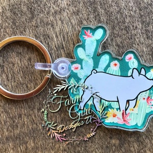 Livestock Keychains | Heifer | Lamb | Goat | Pig | Horse - Etsy