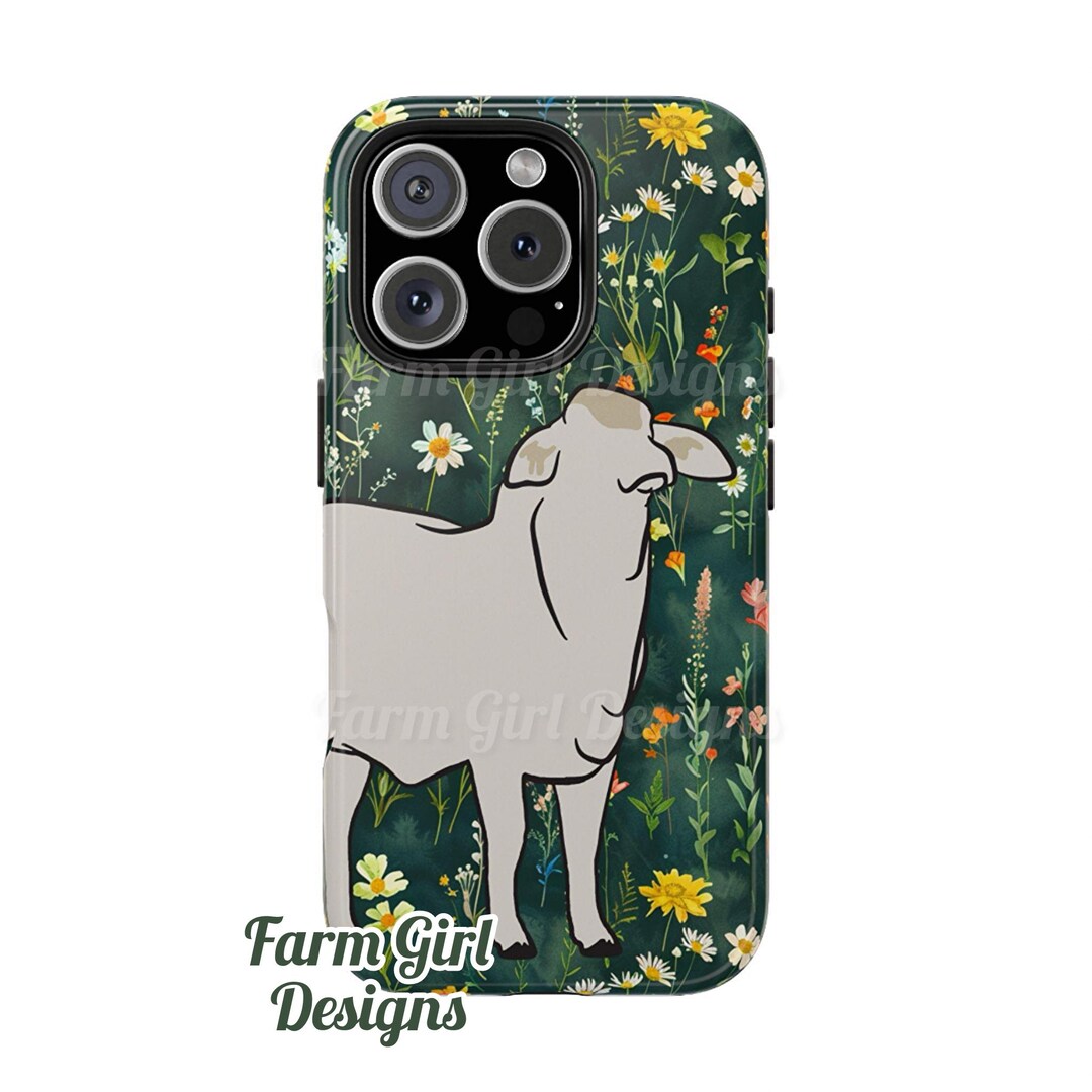 Brahman Heifer With Wildflowers Tough Phone Cases | iPhone | Samsung - Etsy