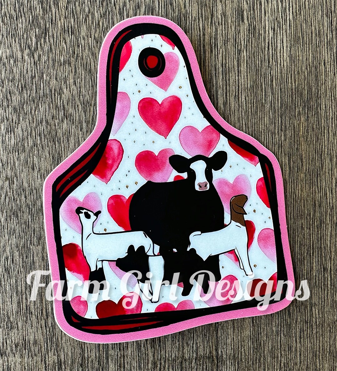 Stock Show Valentine Ear Tag Sticker - Etsy