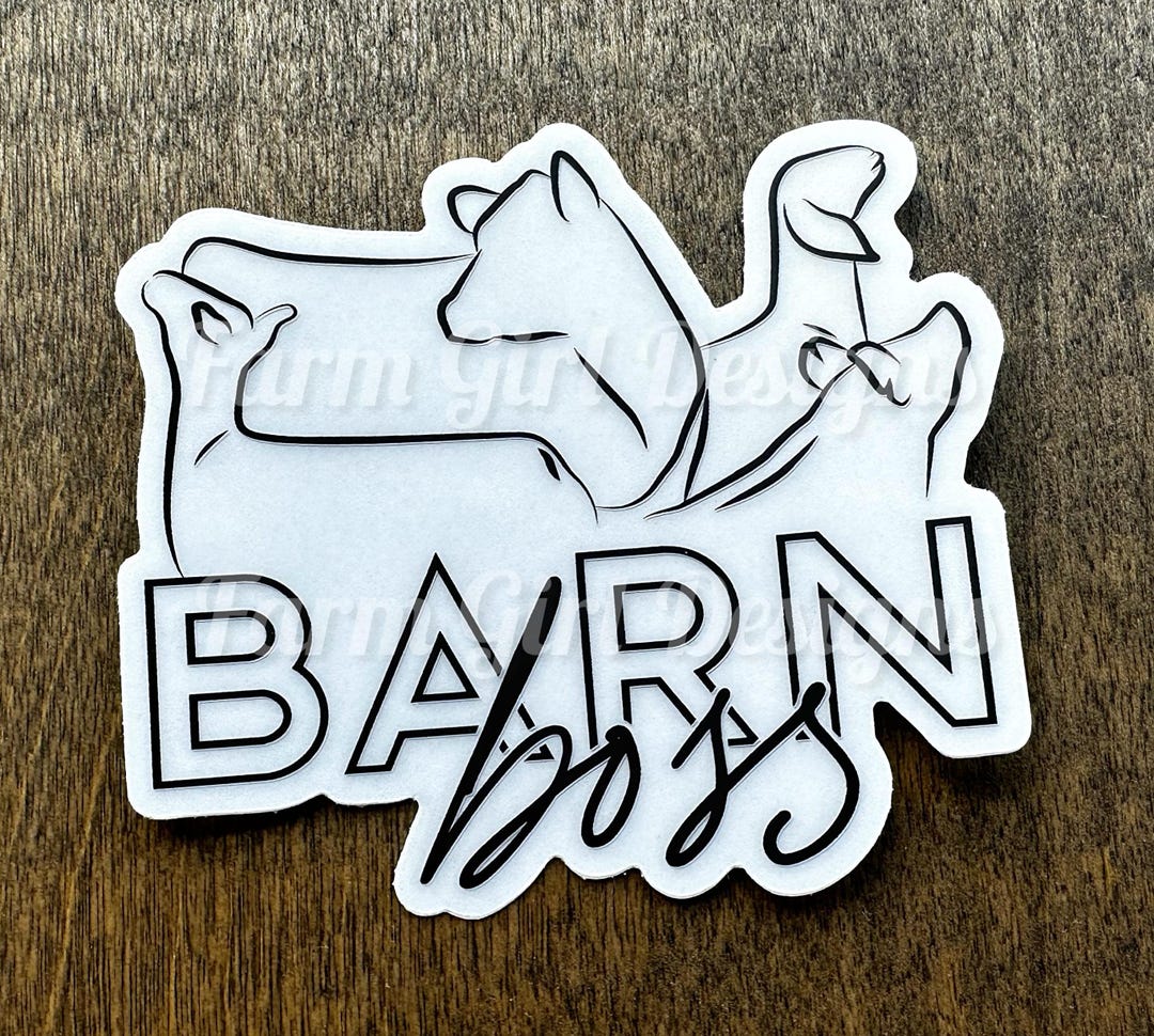 Barn Boss Sticker | Cattle | Lamb | Goat | Pig | Transparent - Etsy