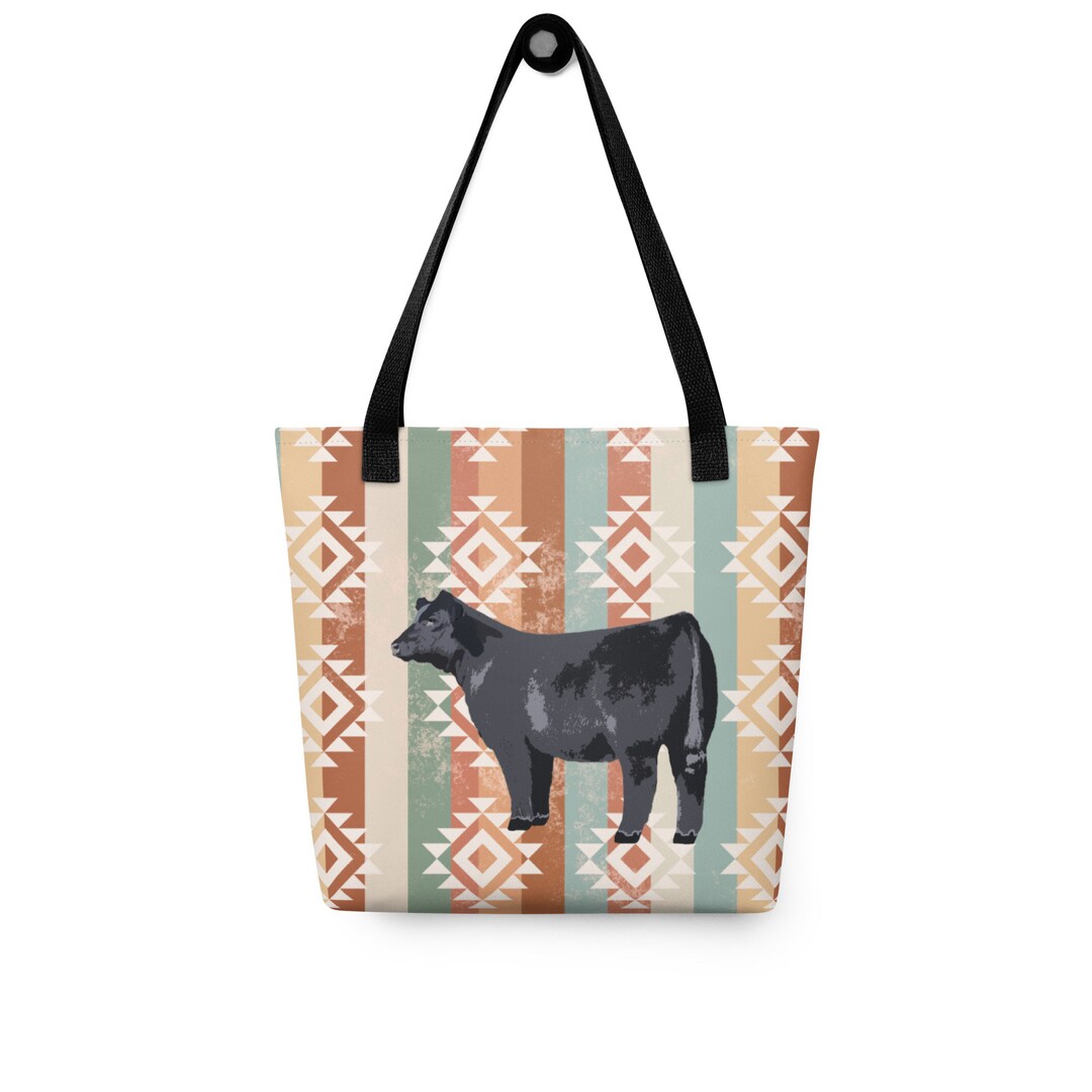 Angus Steer With Boho Aztec Tote Bag - Etsy