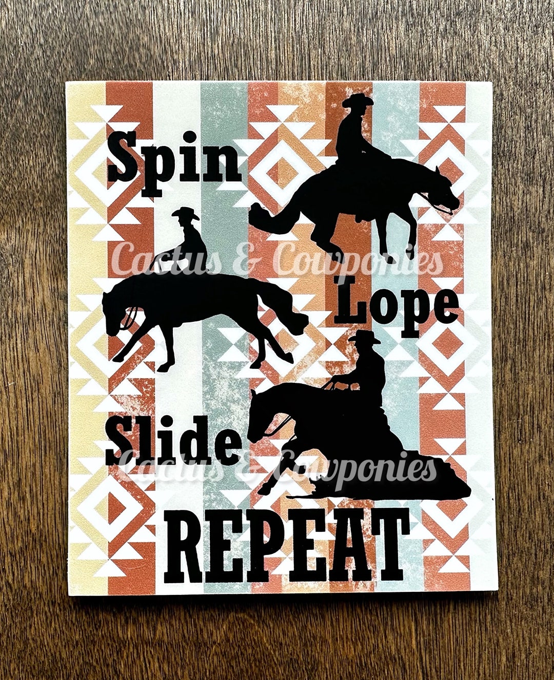 Reining Horse “spin, Lope, Slide, Repeat” Sticker - Etsy