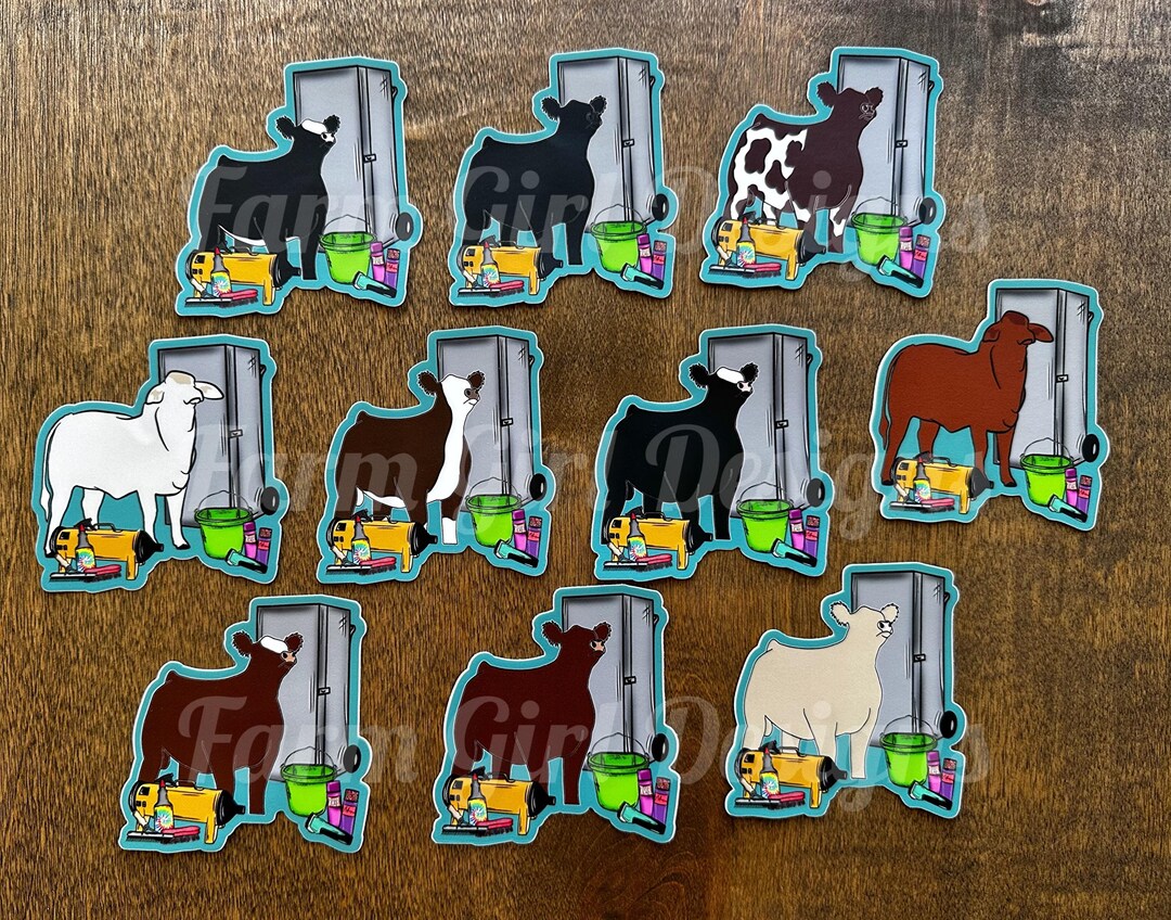 Show Cattle Breed Stickers | Angus | Shorthorn | Hereford | Simmental ...