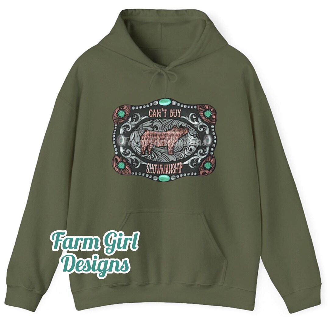 Show Pig "can't Buy Showmanship" Belt Buckle Unisex Heavy Blend Hooded ...