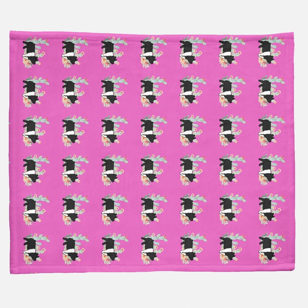 Hamp Pig With Floral Cactus Minky Blanket 50 X 60 - Etsy