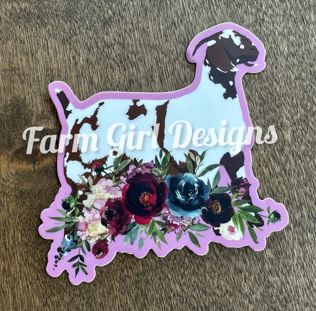 Dapple Boer Goat With Floral Sticker - Etsy