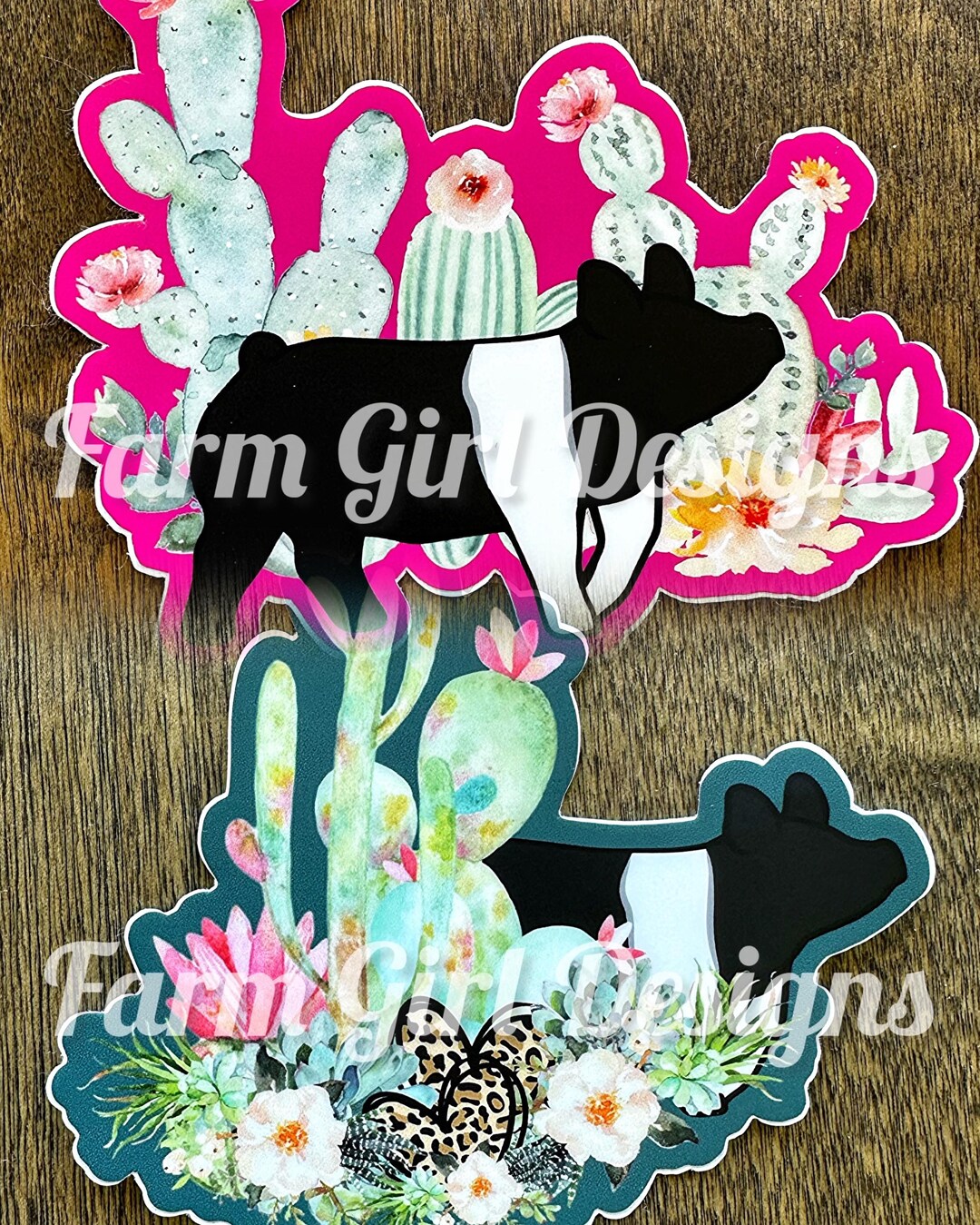 Hamp Pig With Floral Cactus Sticker - Etsy