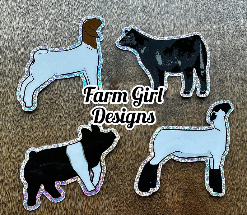 Glitter Stock Show Sticker Set of 4 - Etsy