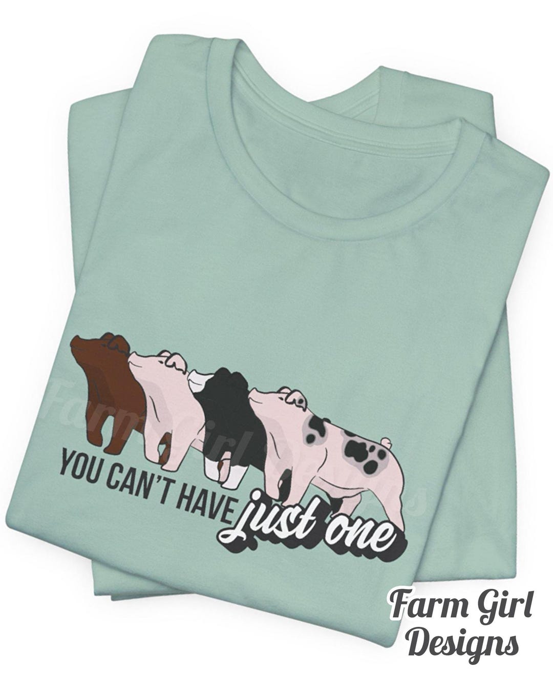 Show Pigs "you Can't Have Just One" (droopy Ears) Bella Canvas Tee ...