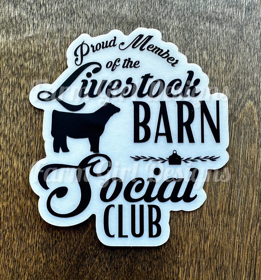 Livestock Barn Social Club Sticker | Transparent - Etsy
