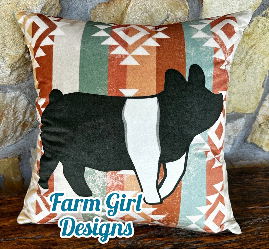 Hamp Pig With Boho Aztec Velvet Pillow Cover - Etsy