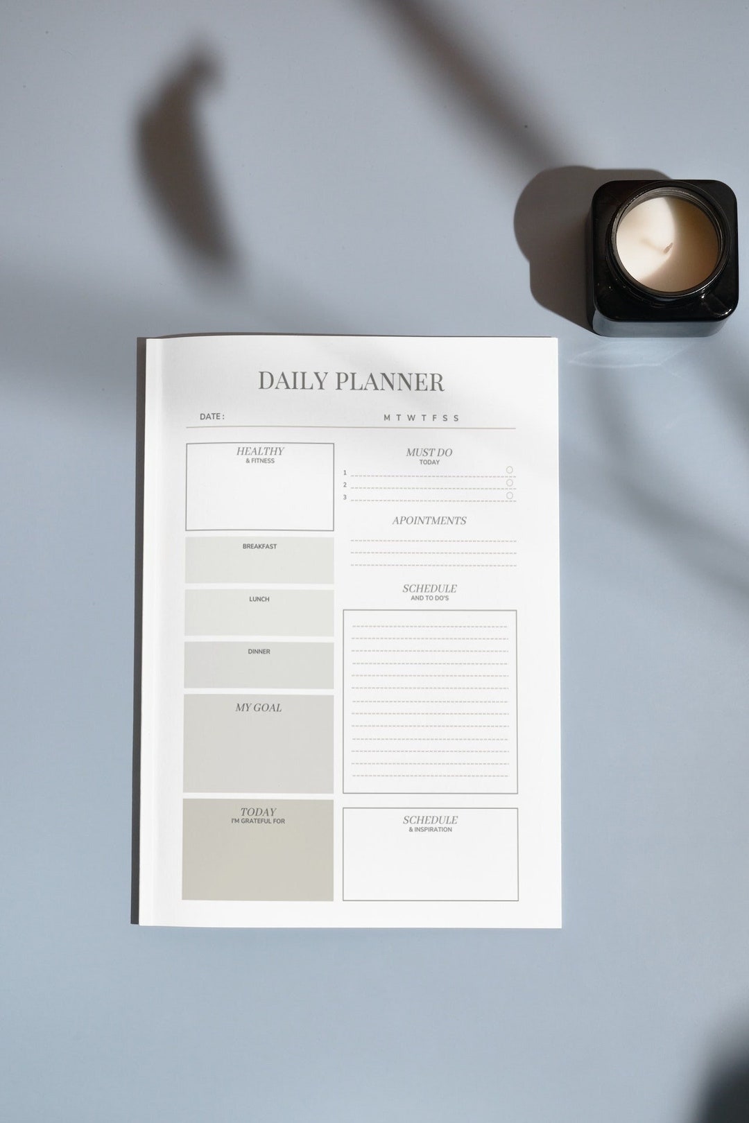 Daily to Do List Printable, Minimalist Planner, Instant Download, Daily ...