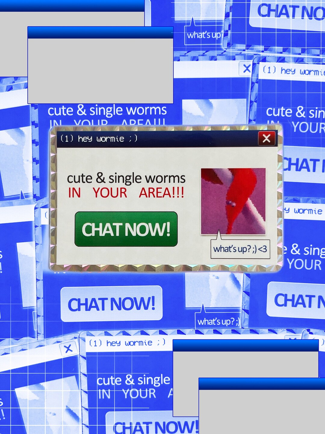 Worm on a String Sticker | Cute WORMS in YOUR AREA!!!!!!! - Etsy