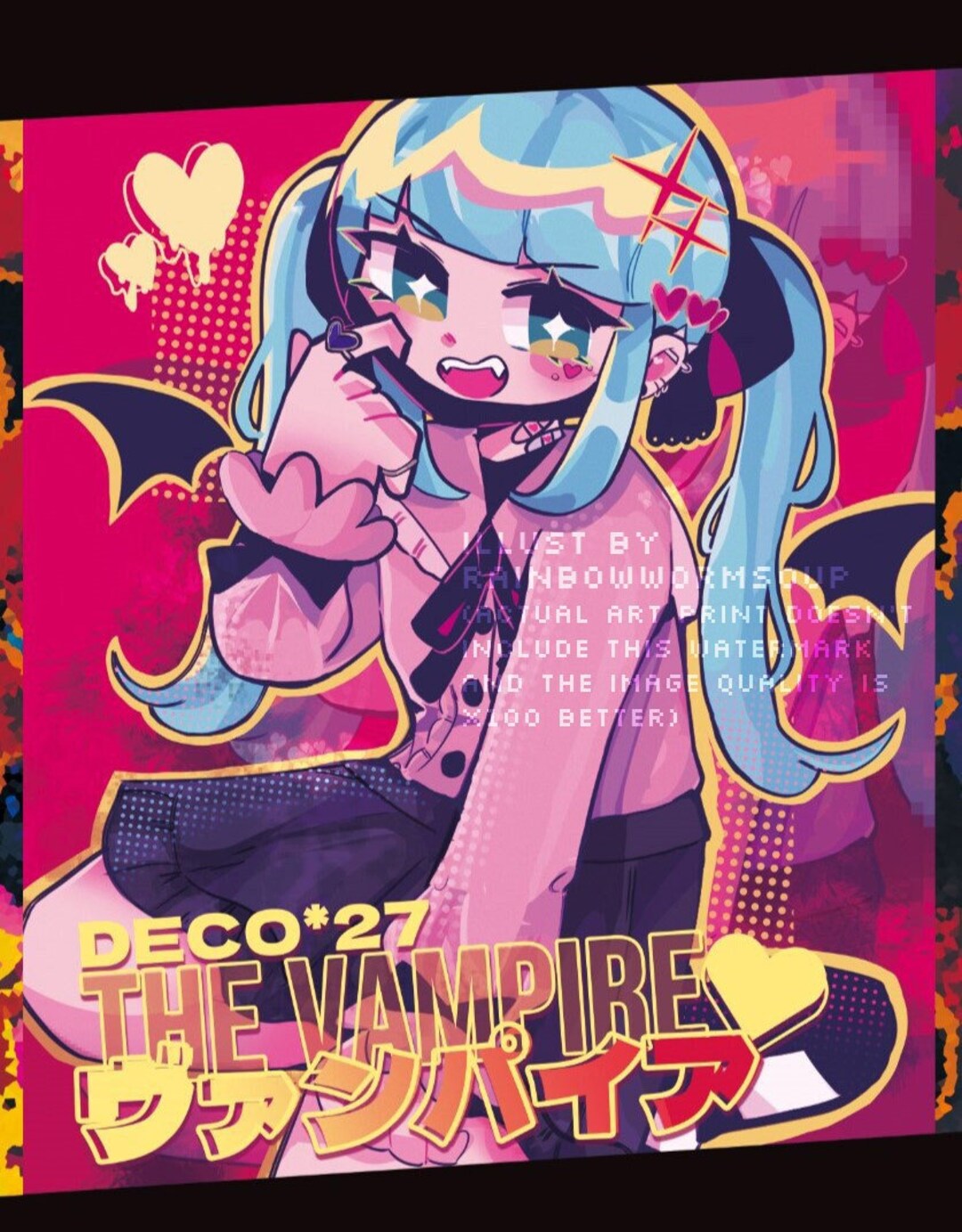 Hatsune Miku Art Print | Vampire Miku! - Etsy