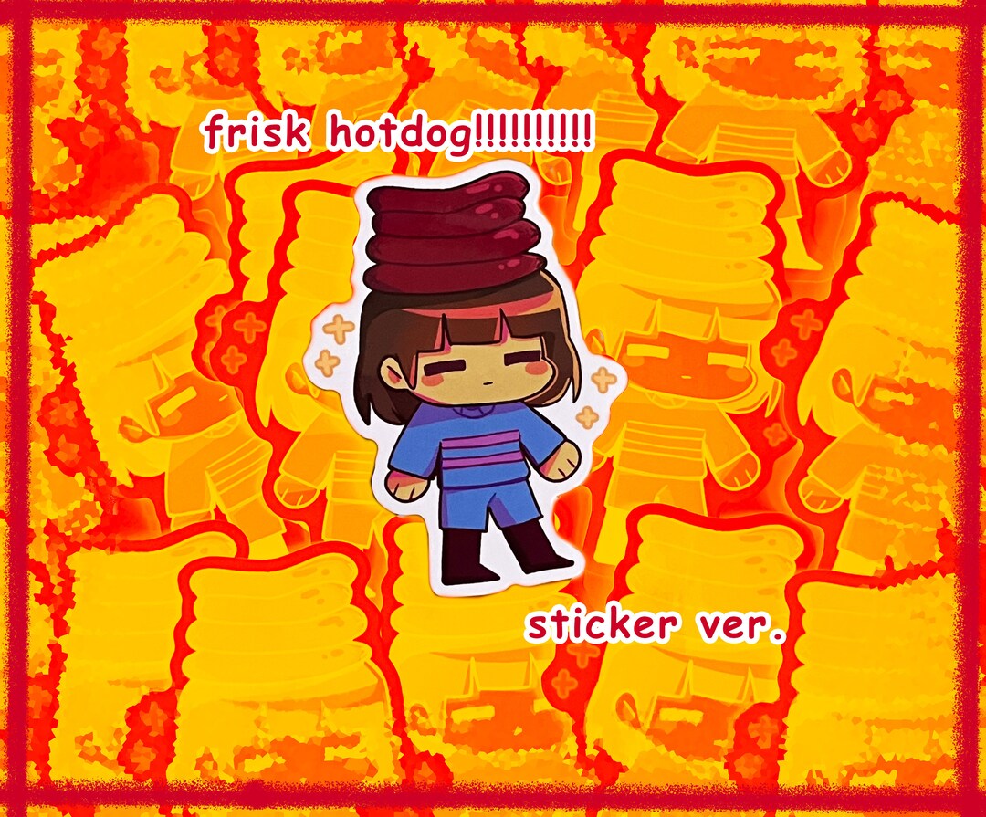 UNDERTALE Vinyl Sticker | Frisk With Hotdogs!!!!!! - Etsy