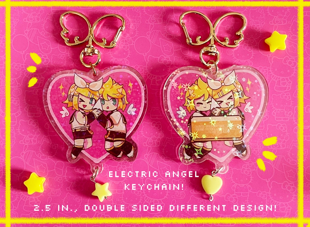 Kagamine Rin & Len Keychain | Electric Angel!! - Etsy
