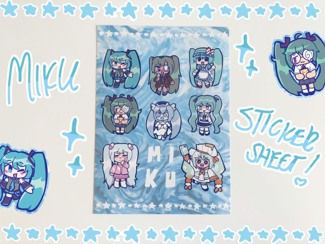 Miku Sticker Sheet!! - Etsy