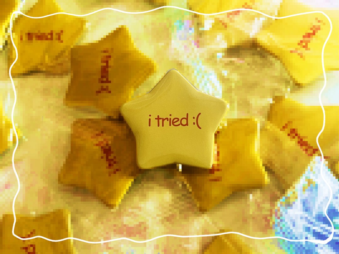 I Tried :( Star Button Pin! - Etsy