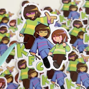 DELTARUNE + UNDERTALE Vinyl Sticker | Kris Frisk Chara!!! - Etsy
