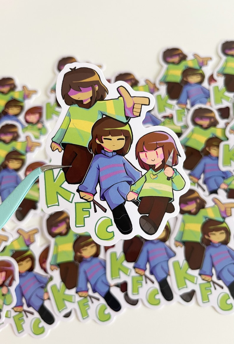 DELTARUNE + UNDERTALE Vinyl Sticker | Kris Frisk Chara!!! - Etsy
