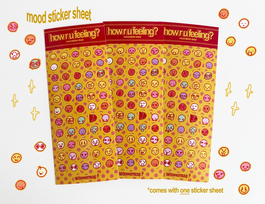 Glossy Mood Sticker Sheet | How R U Feeling? - Etsy